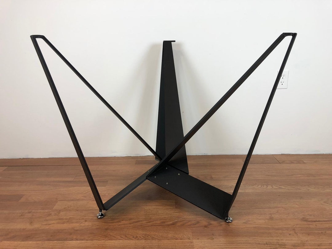 Triple Triangle Metal Table Base Legs Black for Round Top Wood Table ...