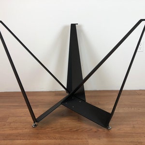 Triple Triangle Metal Table Base Legs Black for Round Top Wood Table ...