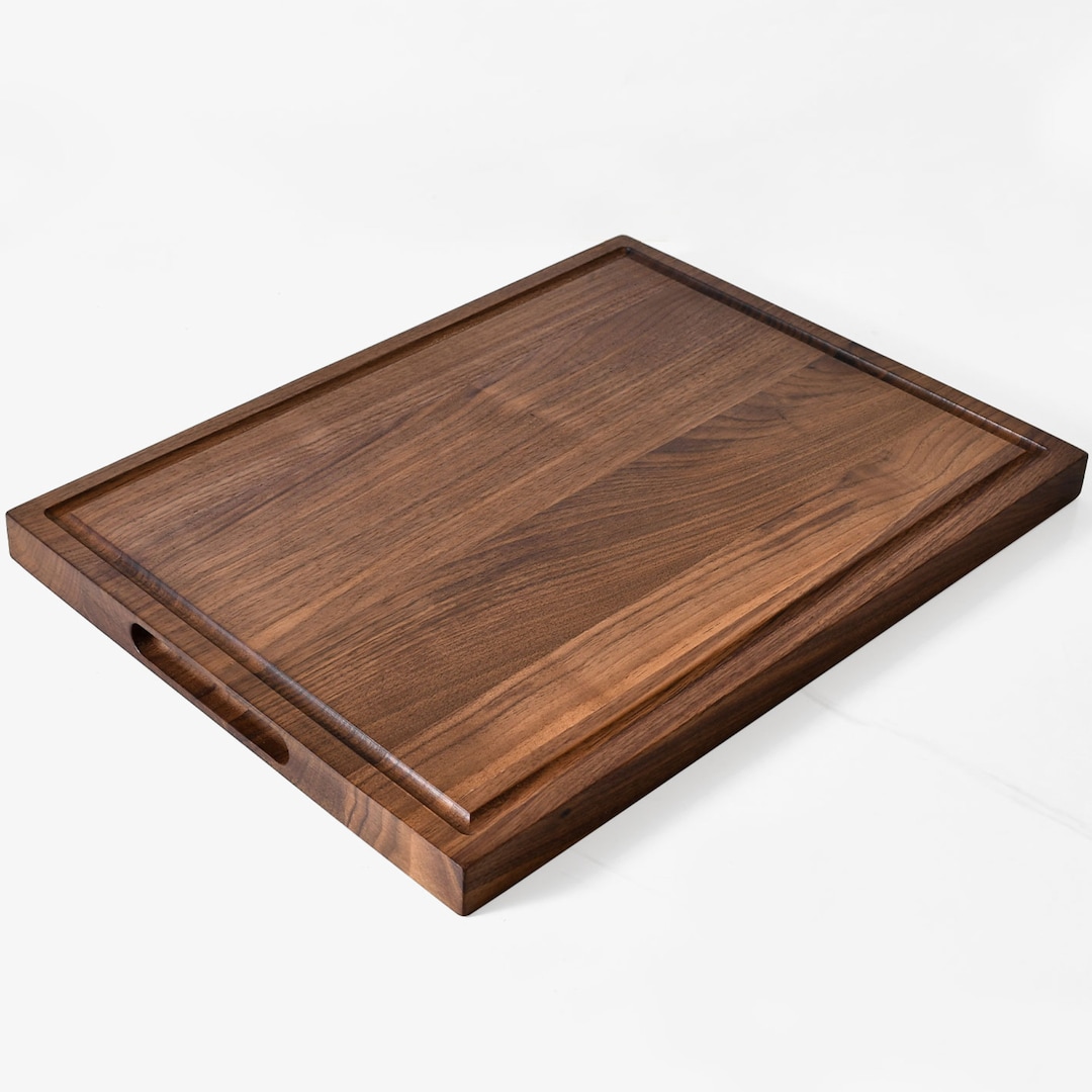 Walnut Wood Cutting Board for Kitchen Meal Prep & Serving, Reversible ...