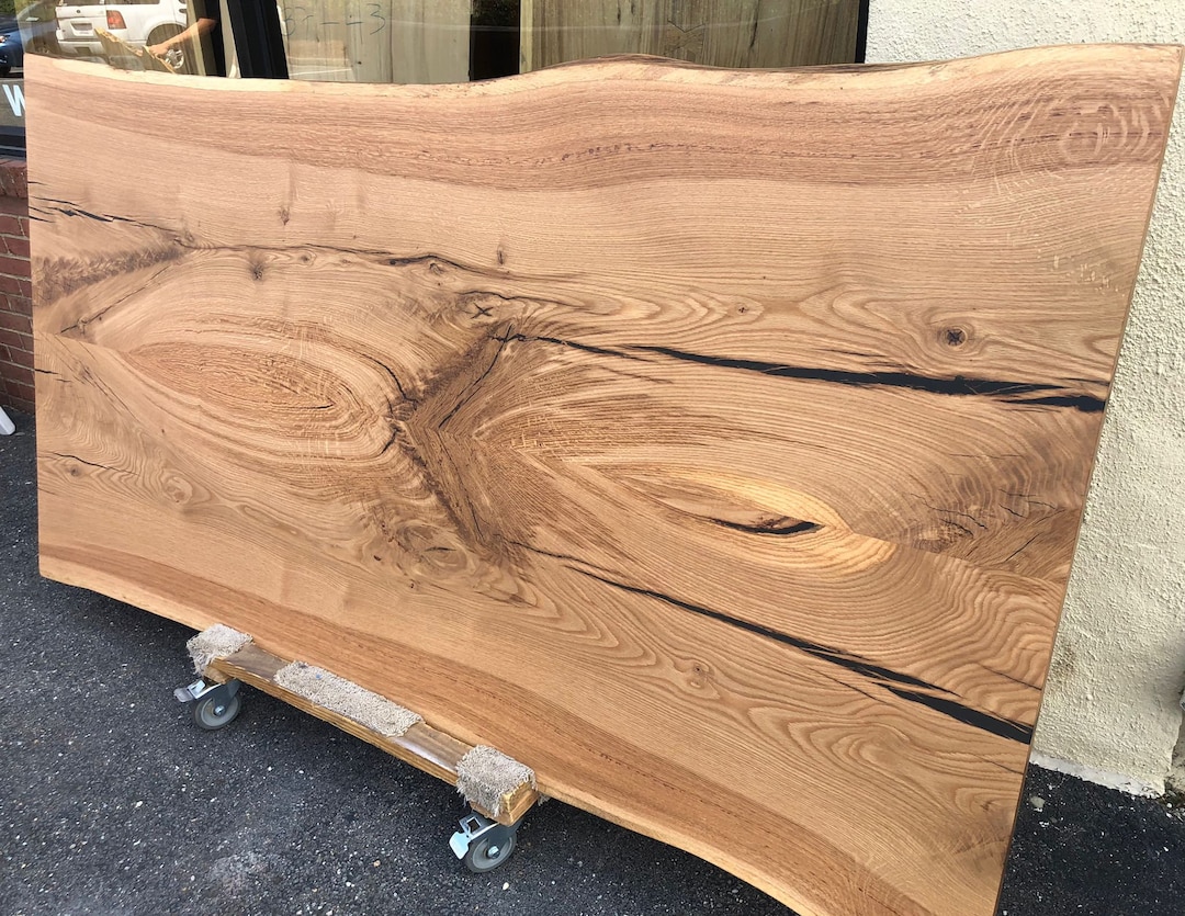 Live Edge Oak Wood Bookmatch Slab 84x42-46 Dining Table Top or ...