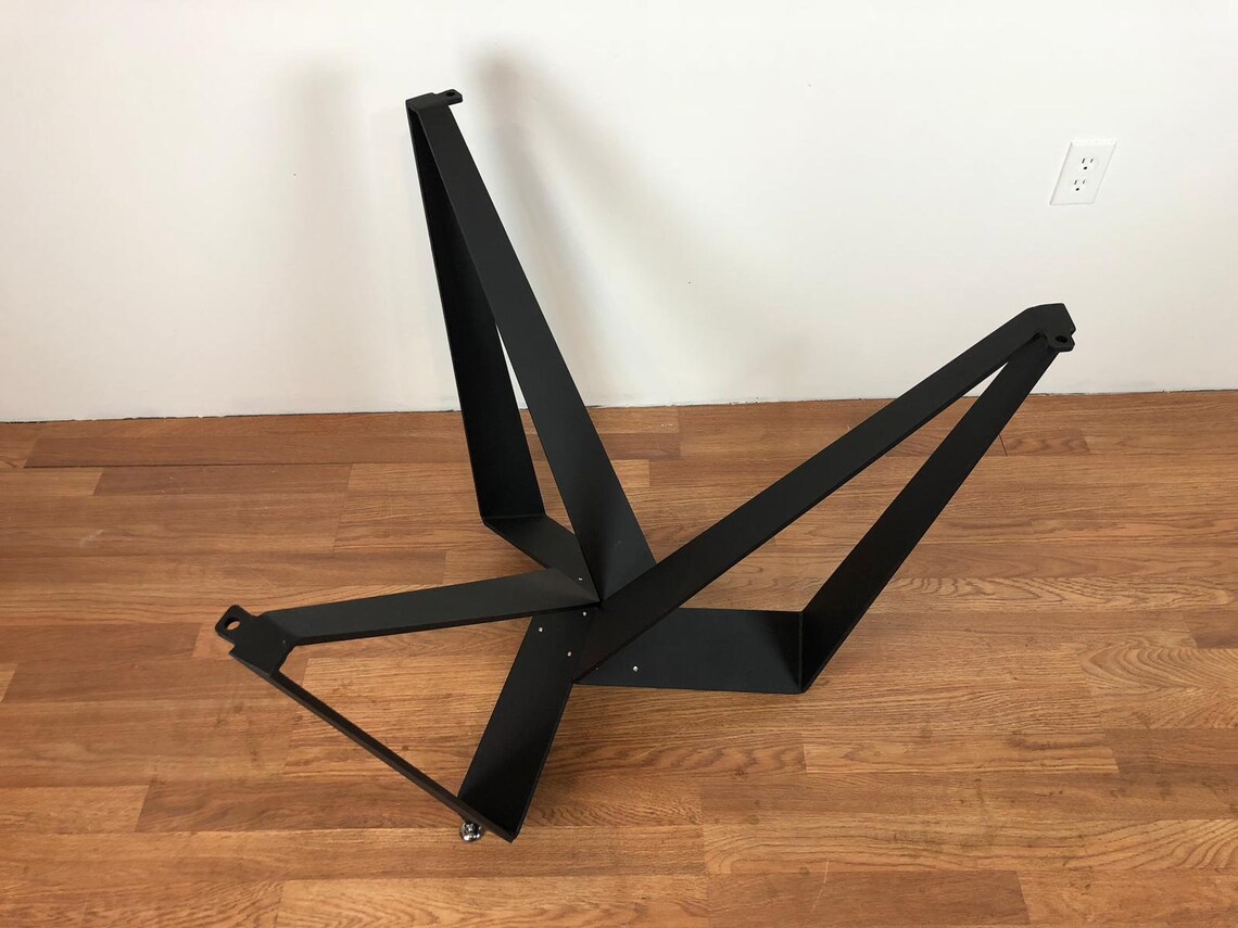 Triple Triangle Metal Table Base Legs Black for Round Top Wood Table ...