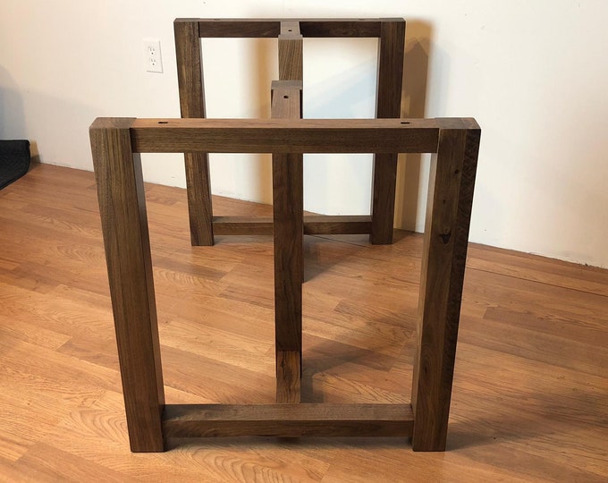 Wood Table Base From Solid American Black Walnut Wood for Walnut Table ...