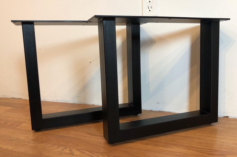 Square Coffee Table Metal Base Legs Black for Wood Table Top . Modern ...