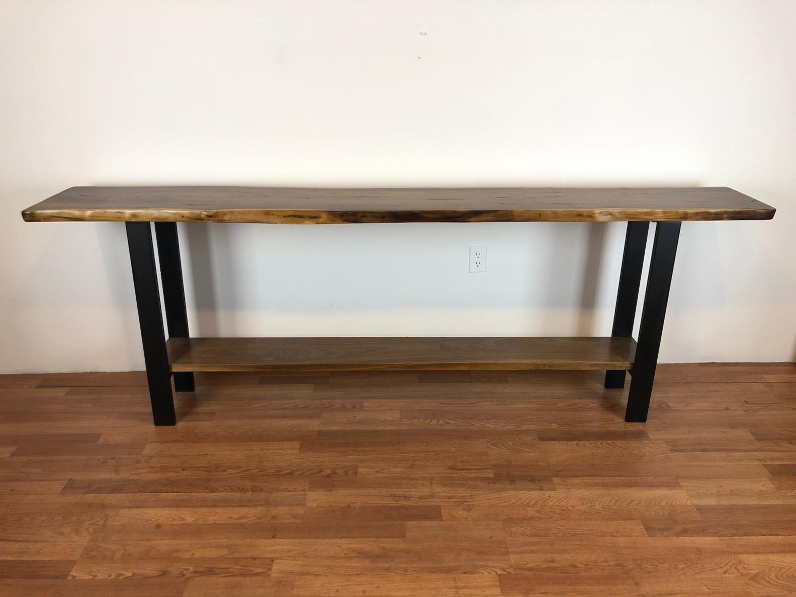 96" Live Edge Walnut Wood Console Table . Sofa Table . Living Room ...