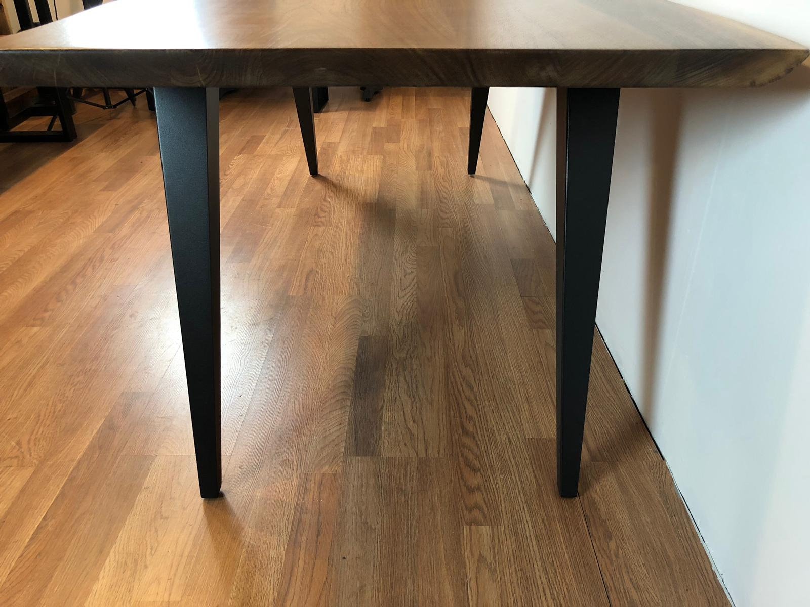 Midcentury Modern Corner Post Table Legs . Metal Table Desk Base Legs ...
