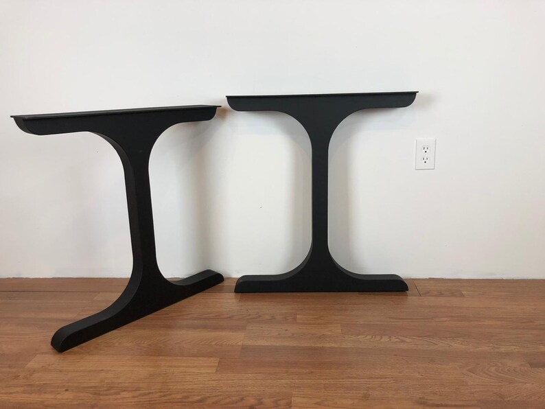 Metal Table Desk Base Legs in Black Matte Finish . Contemporary Table ...