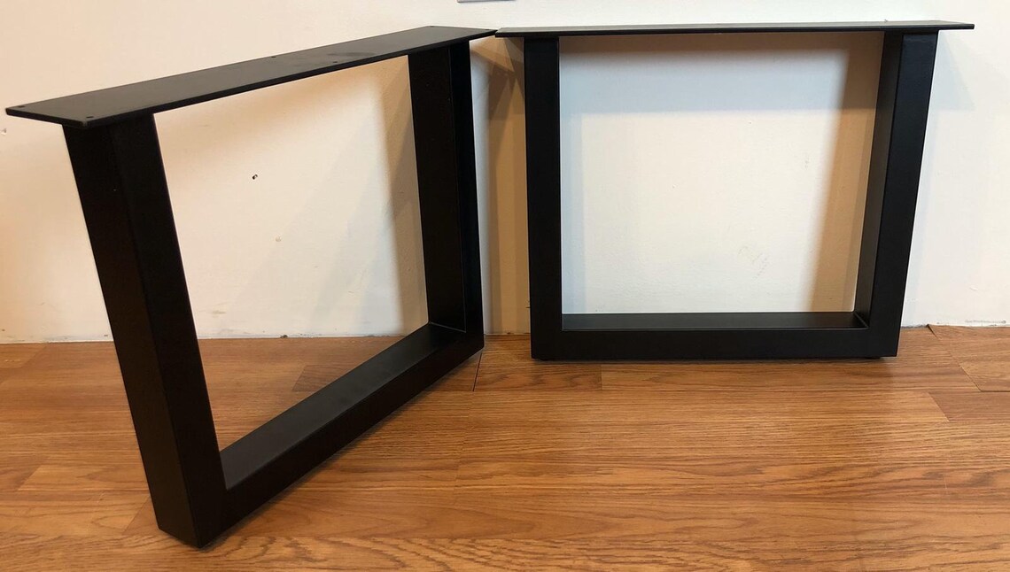 Square Coffee Table Metal Base Legs Black for Wood Table Top . Modern ...