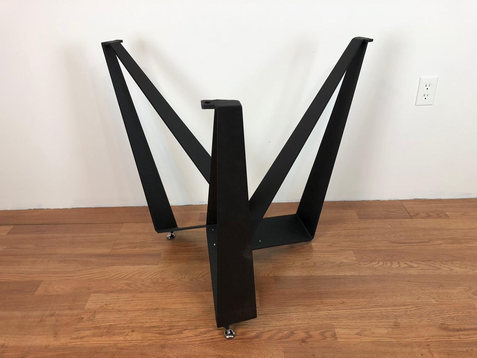 Triple Triangle Metal Table Base Legs Black for Round Top Wood Table ...