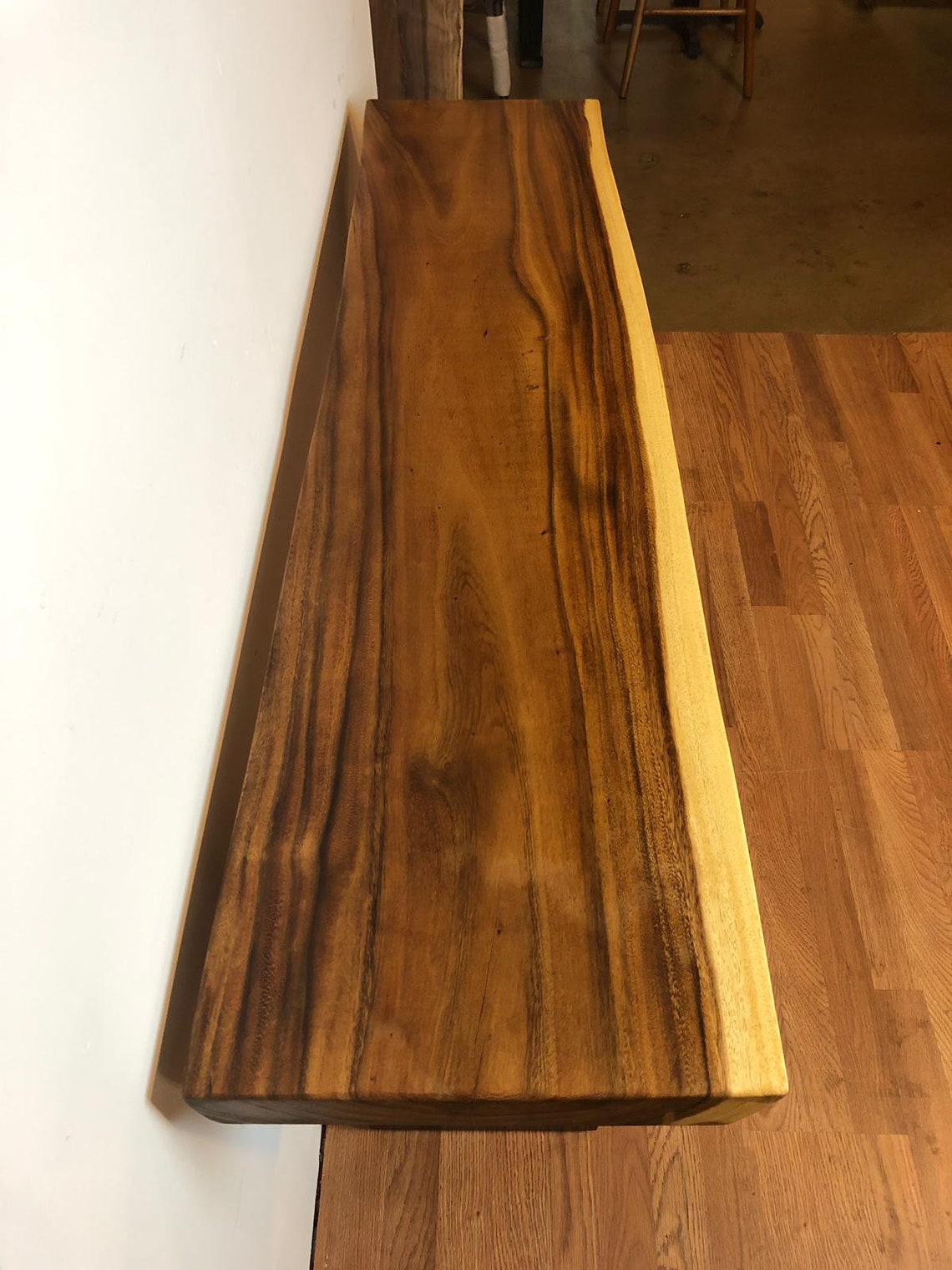 Natural Live Edge Acacia Wood Console Table – Rustic Modern Entryway ...