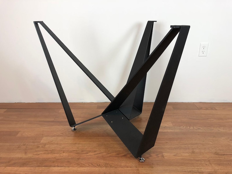 Triple Triangle Metal Table Base Legs Black for Round Top Wood Table ...