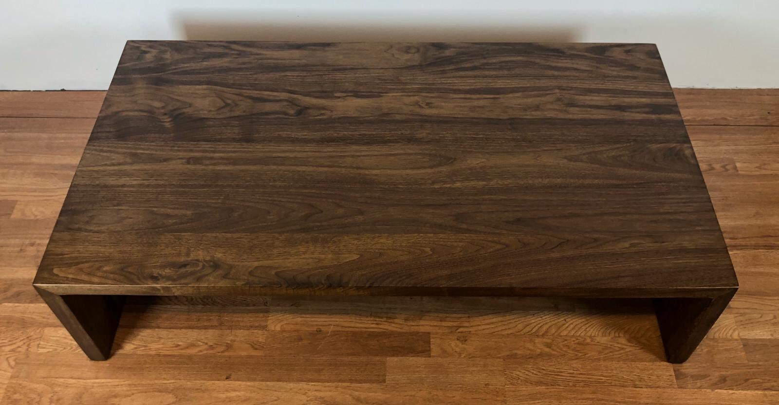 48 American Black Walnut Wood Waterfall Coffee Table Modern ...
