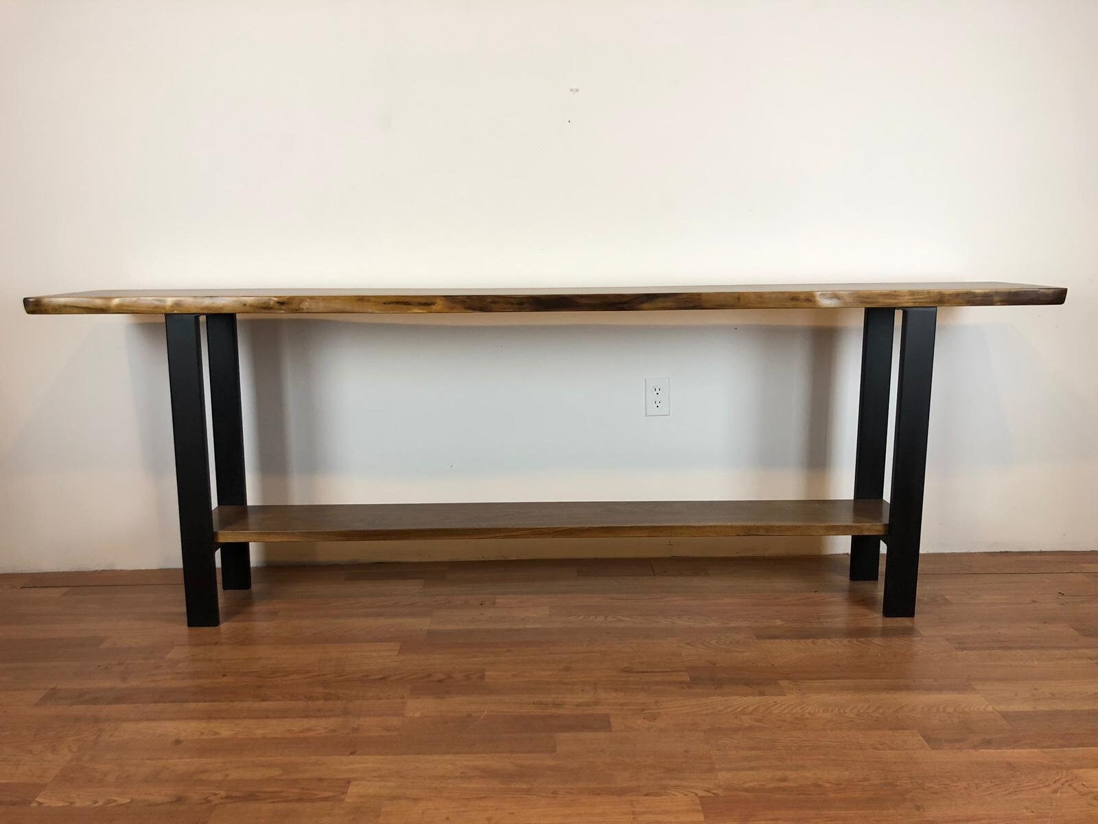 96" Live Edge Walnut Wood Console Table . Sofa Table . Living Room ...