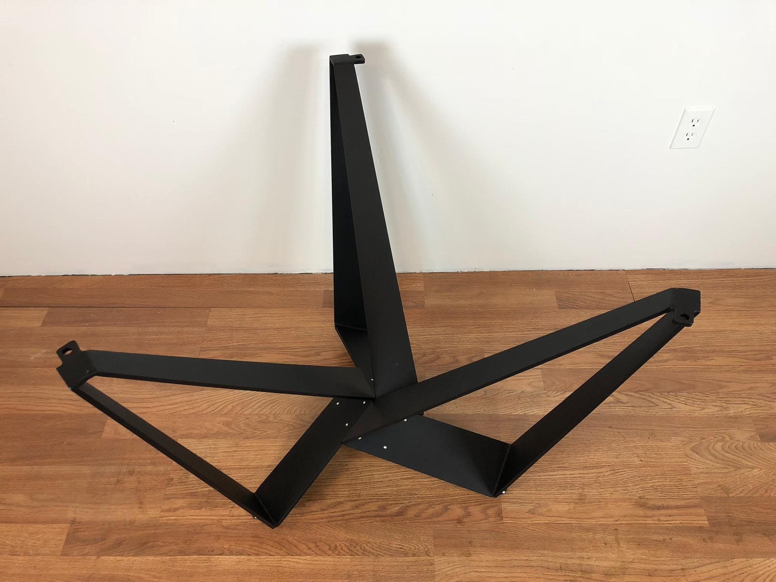 Triple Triangle Metal Table Base Legs Black for Round Top Wood Table ...