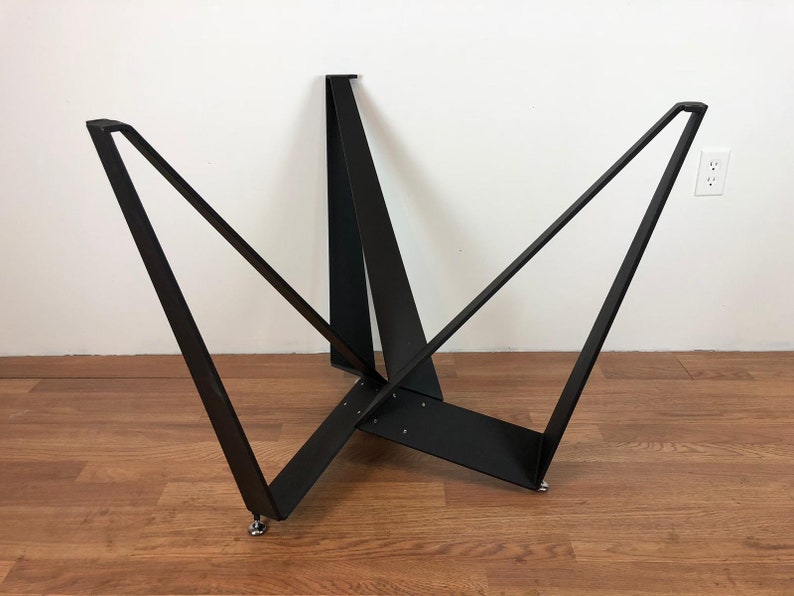 Triple Triangle Metal Table Base Legs Black for Round Top Wood Table ...