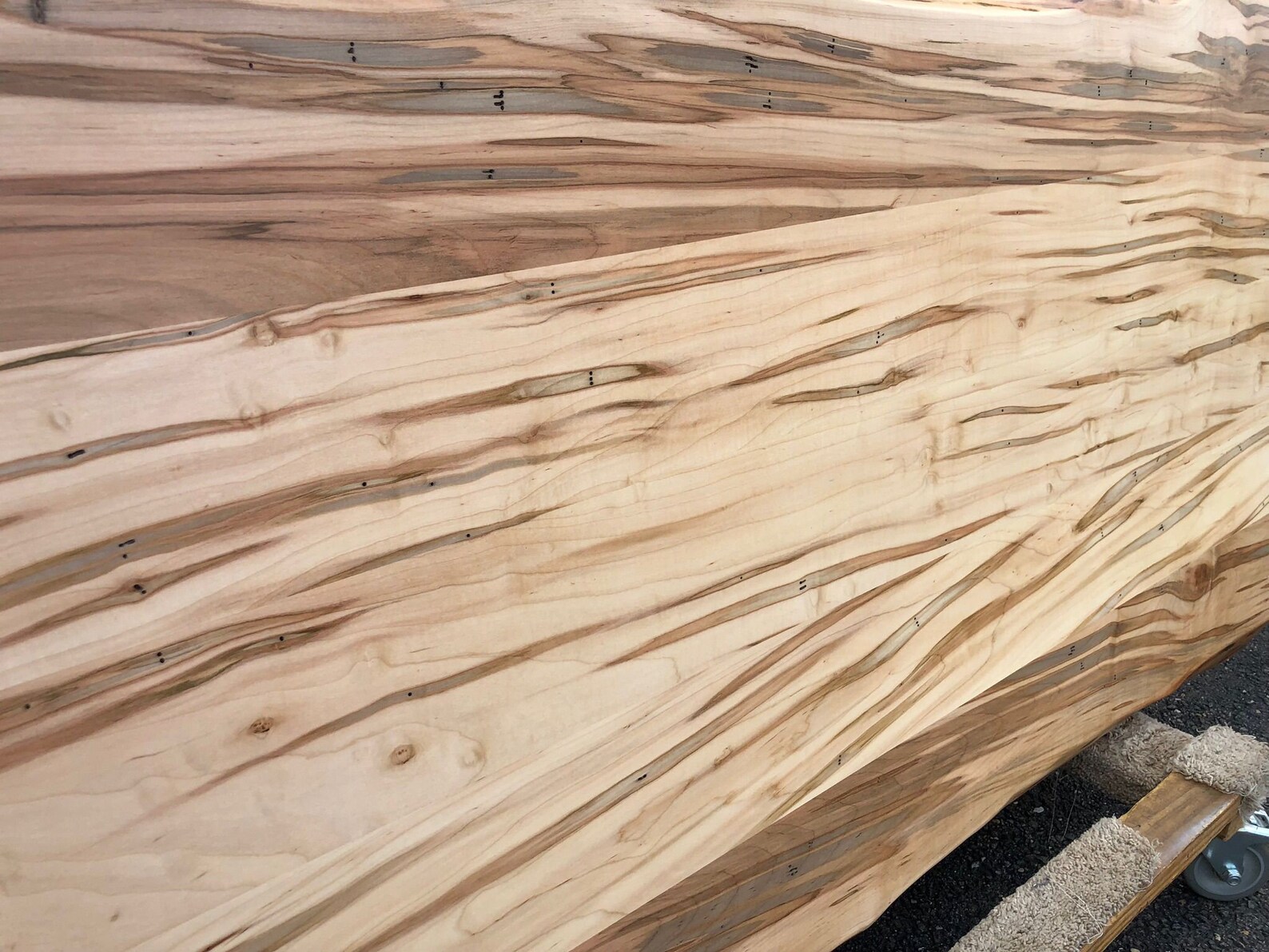 NM-01 Live Edge Wormy Maple Wood Dining Table / Kitchen Table Top 60 X ...