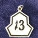 Vintage Sterling Silver Enamel Lucky 13 Charm Pendant - Etsy
