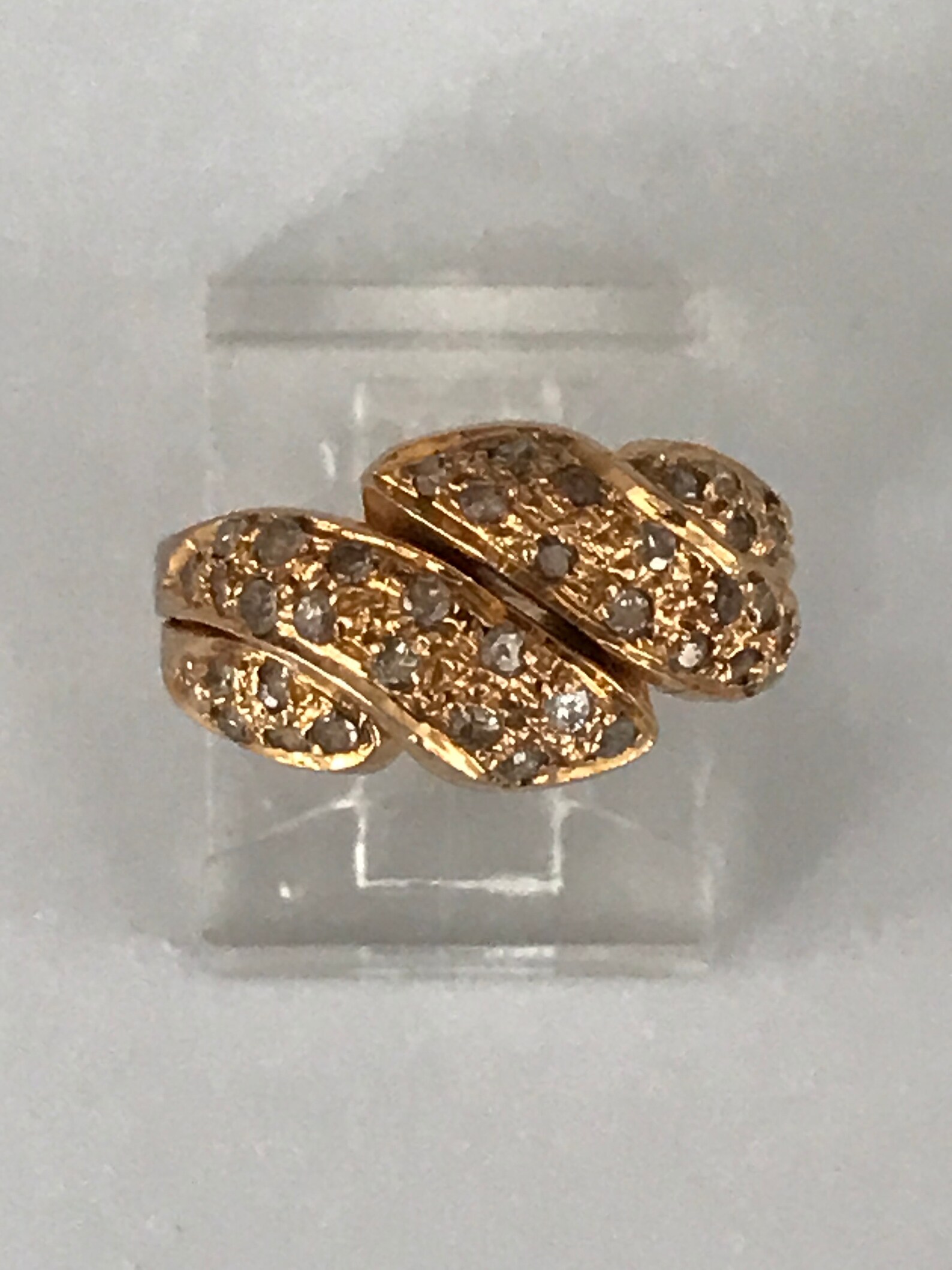 Vintage Unique 18K Yellow Gold Diamond Puzzle Ring with Two | Etsy