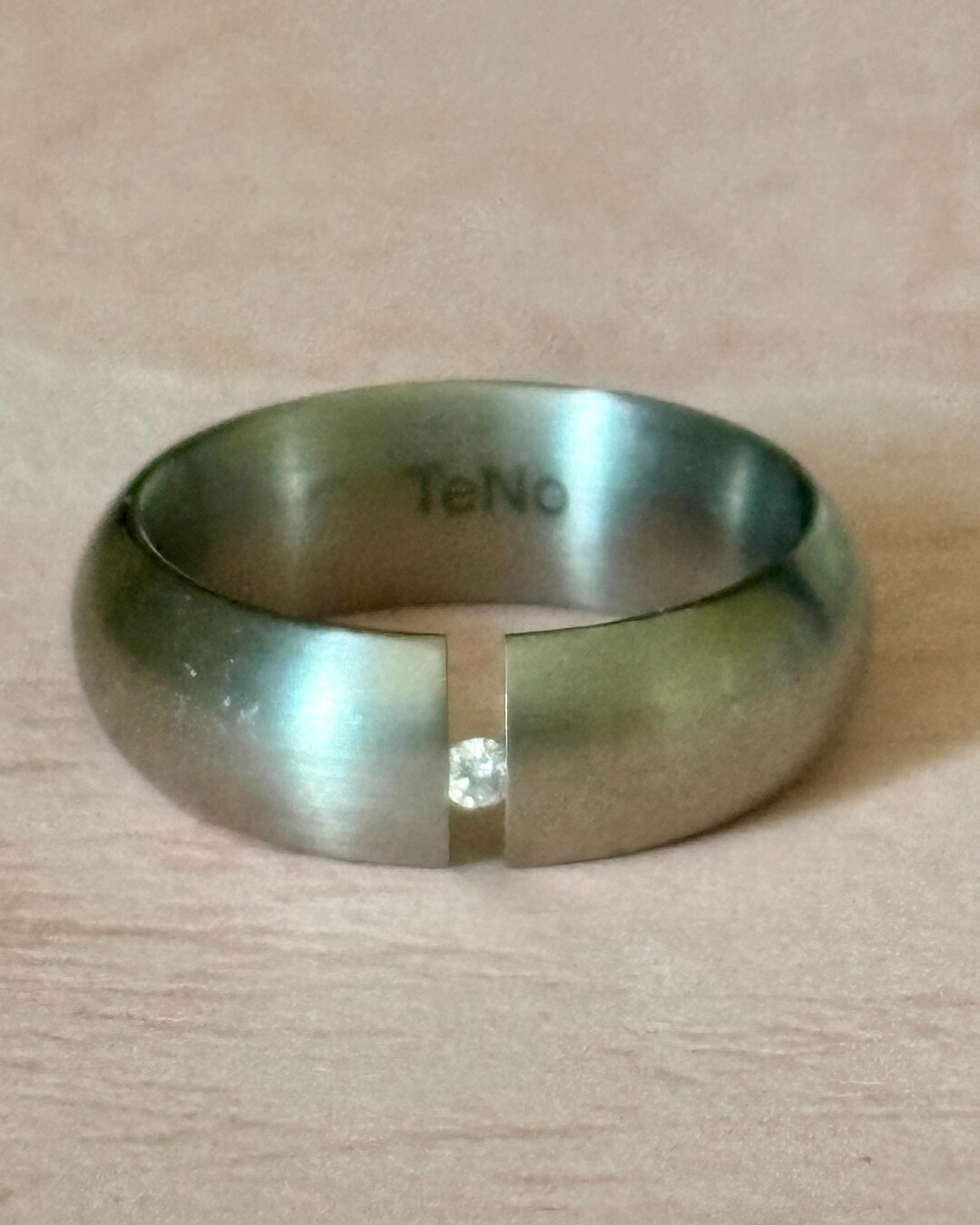 Sleek Stainless Steel Tension Ring With Diamond - Etsy
