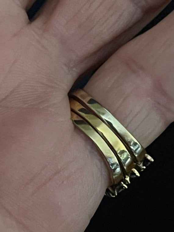 Set of Three Stacking Rings with Clear and Black Ston… - Gem