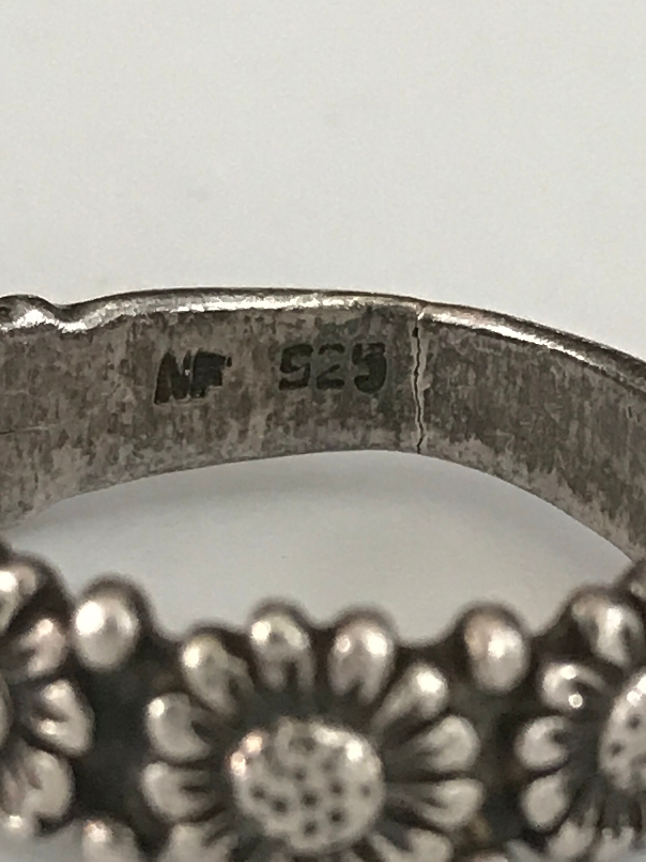 Vintage Sterling Silver Floral Ring Marked 925 AF - Etsy