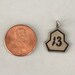 Vintage Sterling Silver Enamel Lucky 13 Charm Pendant - Etsy