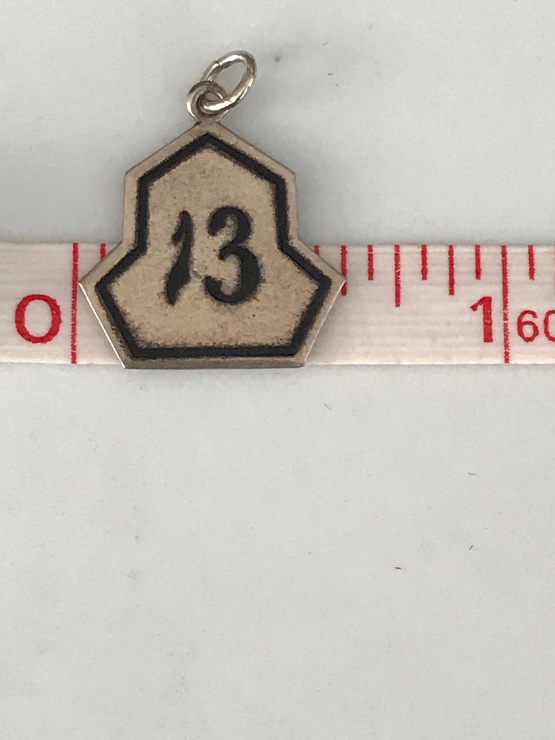 Vintage Sterling Silver Enamel Lucky 13 Charm Pendant | Etsy