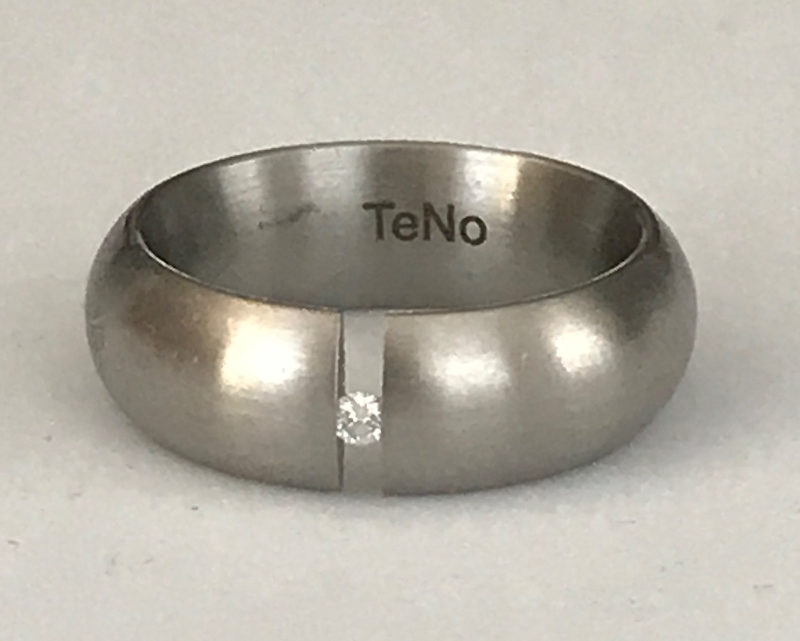 Sleek Stainless Steel Tension Ring With Diamond - Etsy