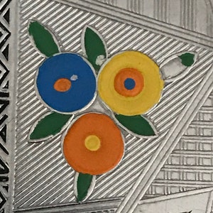 Vintage Art Deco Evans Compact Case With Multicolor Floral Enamel and ...