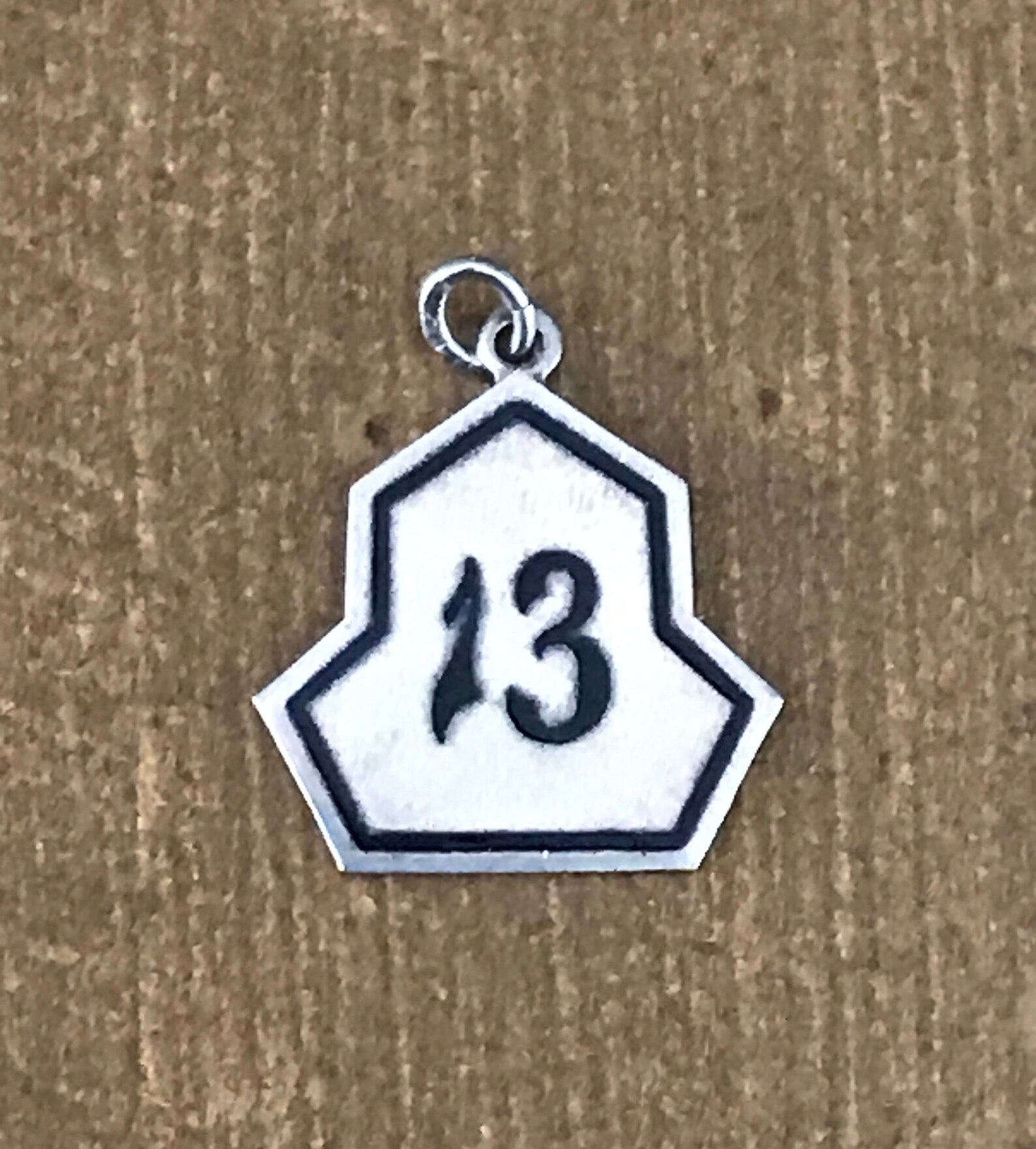 Vintage Sterling Silver Enamel Lucky 13 Charm Pendant | Etsy