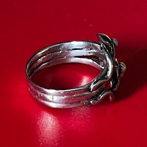 Vintage Sterling Silver Triple Snake Ring With Faux Pearls - Etsy