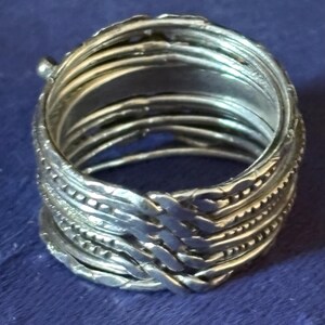 Vintage Sterling Silver Multi Band Floral Puzzle Ring - Etsy