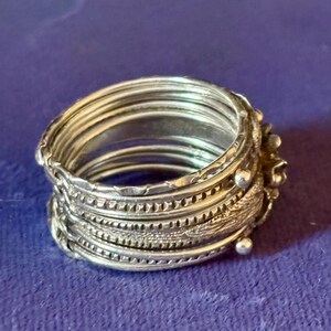 Vintage Sterling Silver Multi Band Floral Puzzle Ring - Etsy