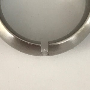 Sleek Stainless Steel Tension Ring With Diamond - Etsy
