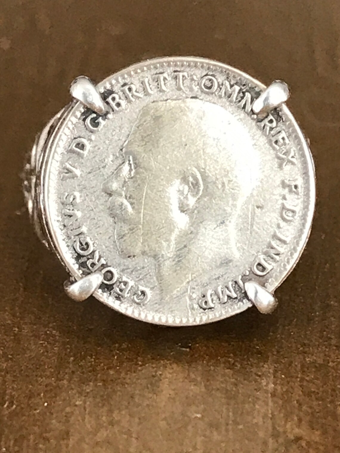 Vintage Ornate 1921 King George 3 pence Coin Ring | Etsy