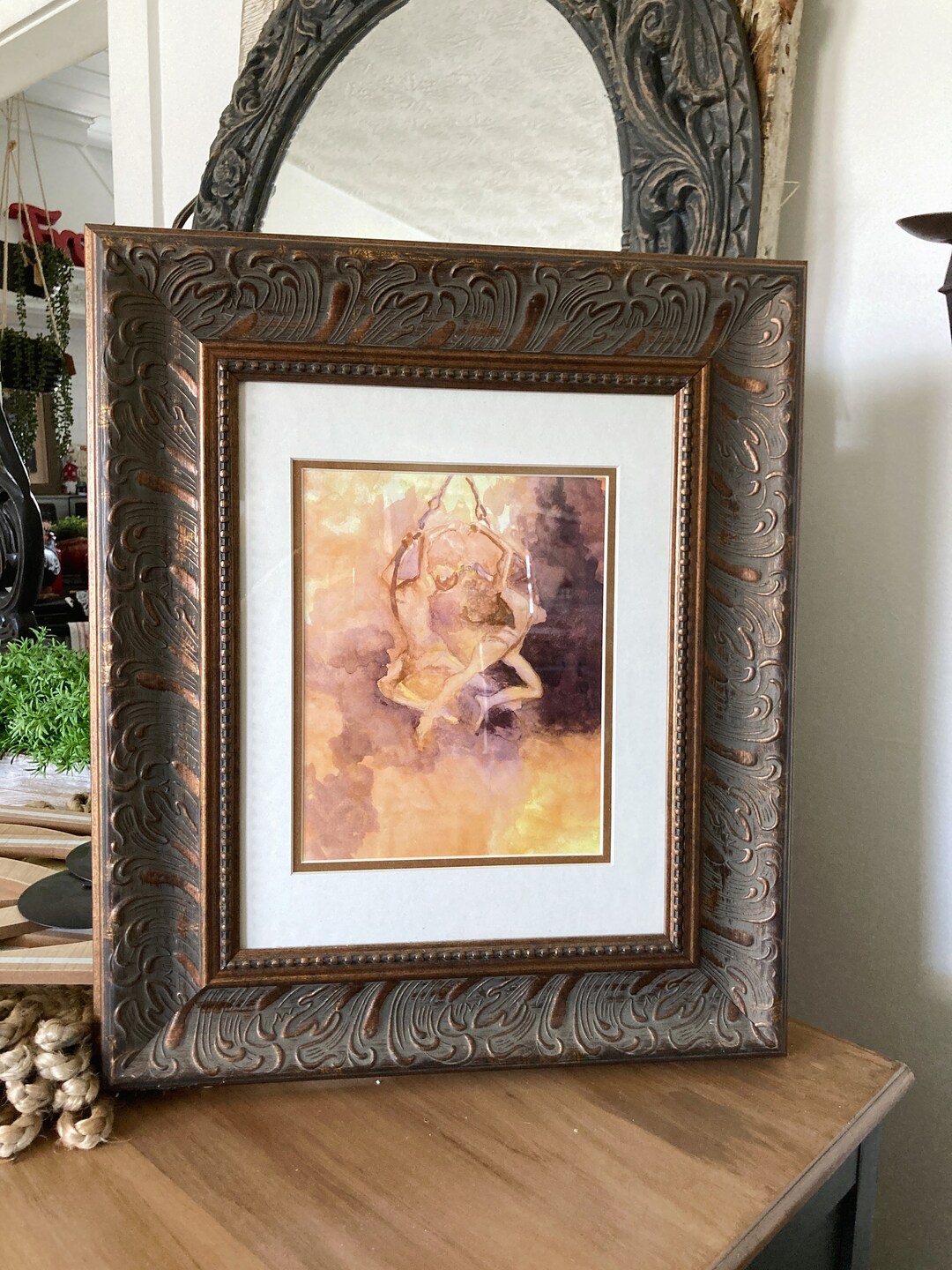 Cirque Framed Abstract Watercolor Print, Original Aerial Trapeze Decor ...