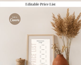 Pmu Price List Template - Etsy