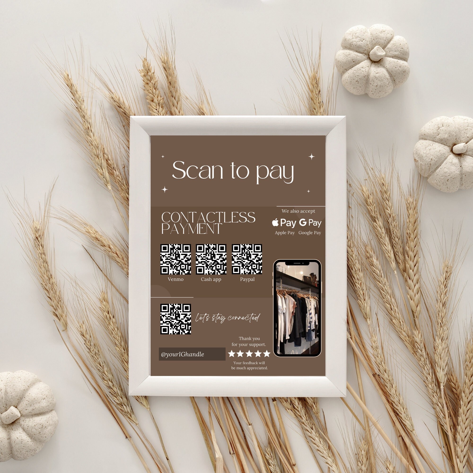 Editable Payment Templates/ Scan to Pay Template/ Customer QR Sign - QR ...