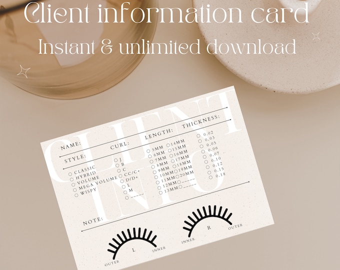Hair Profile Client Information Form/ Hair Client Record/ Hairstylist ...