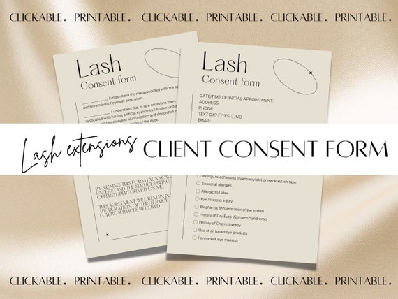 Lash Extensions Client Consent Form/ Clickable Client Record/ - Etsy