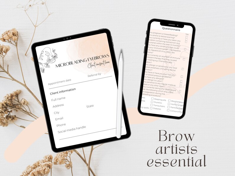 Microblading Client Intake Form/ Consent Forms/ PMU Artist/esthetician ...