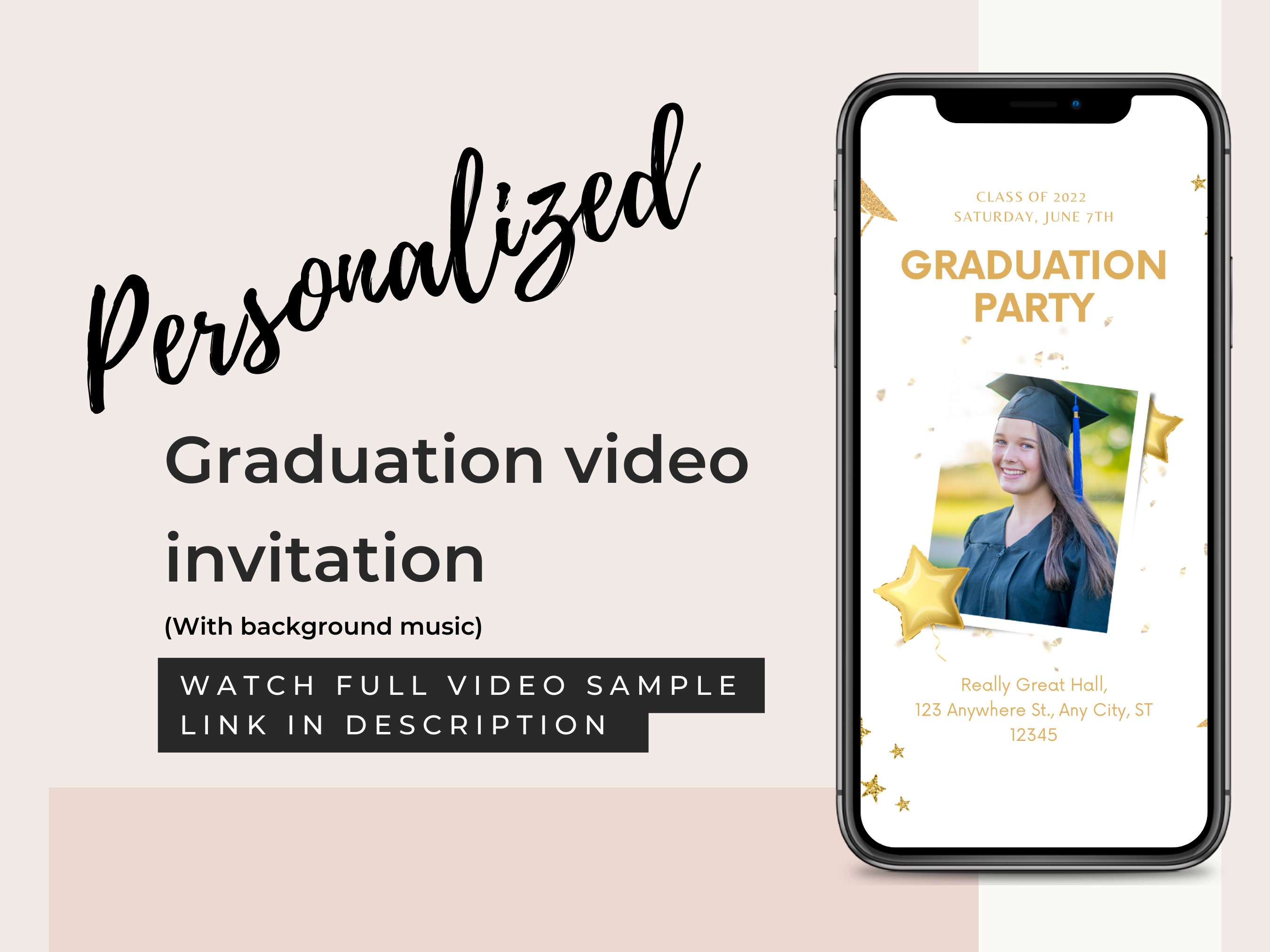 Electronic Animated Video Graduation Invitation/modern Invitation/text ...