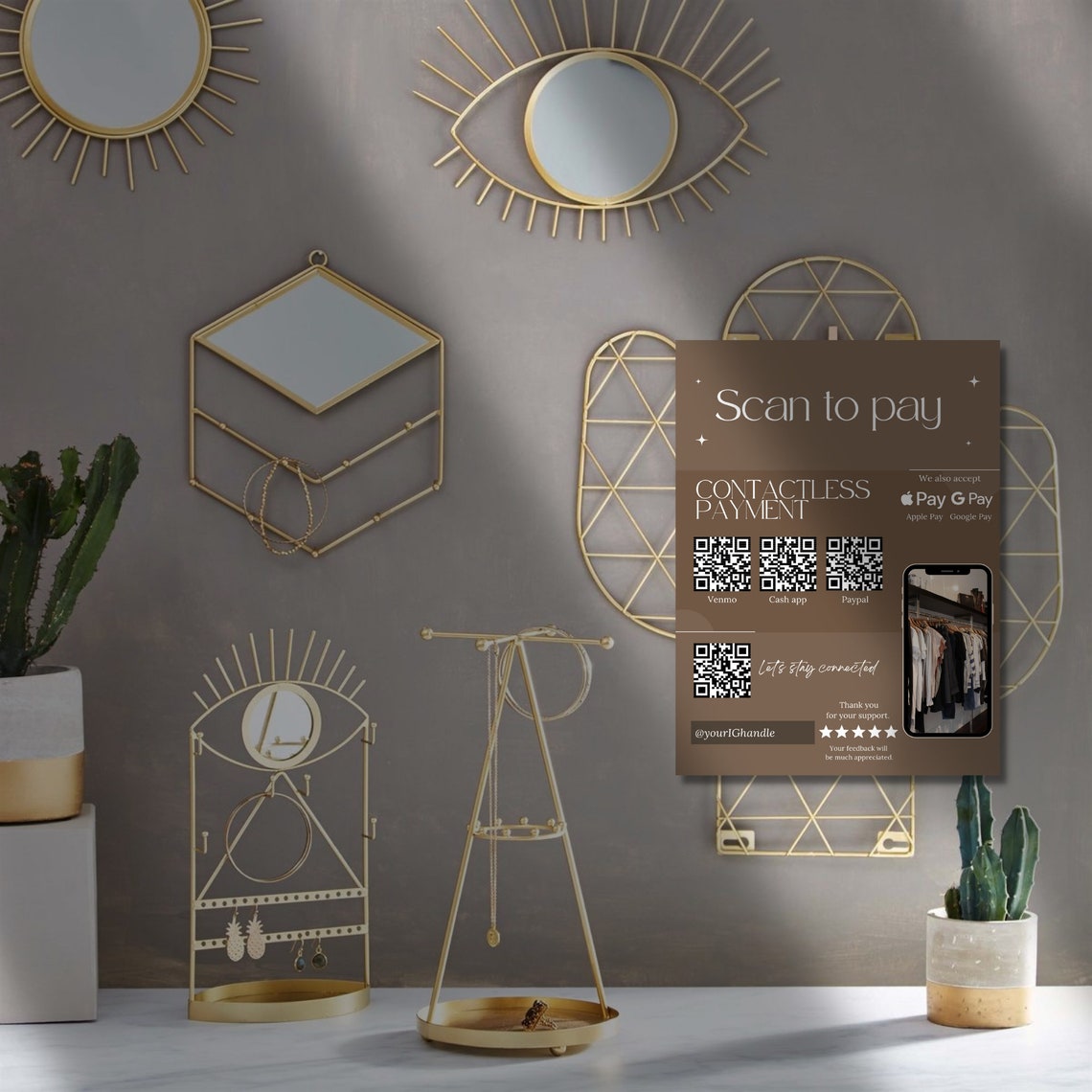 Editable Payment Templates/ Scan to Pay Template/ Customer QR Sign QR ...