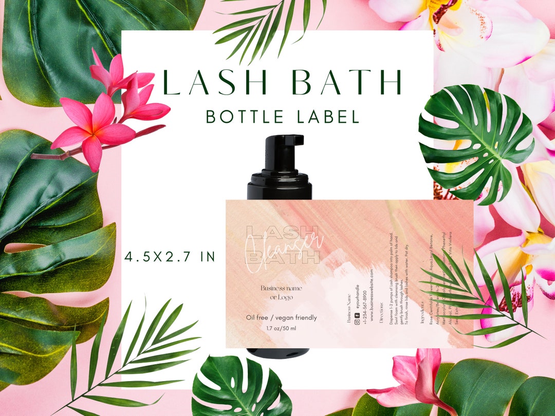 Lash Shampoo Sticker/cleanser Bottle Label/sticker Template *** Fully ...
