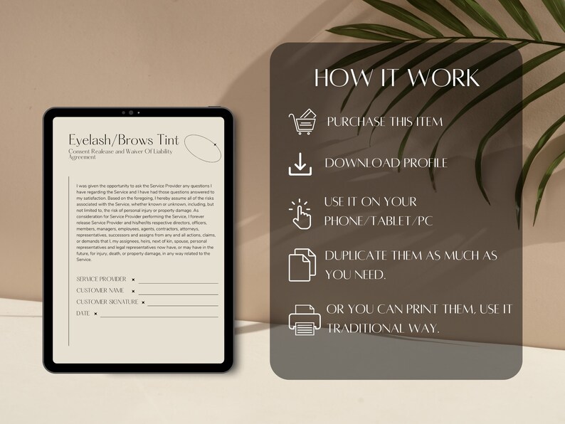 Lash/brows Tint Client Consent Form/ Clickable Client Record/ - Etsy