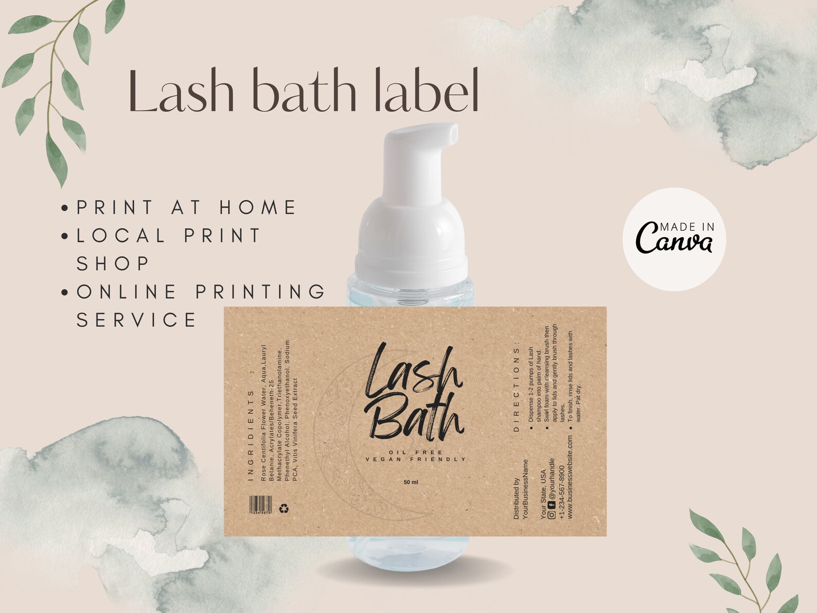 Lash Shampoo/ Lash Cleanser Bottle Label/sticker Template *** Fully ...