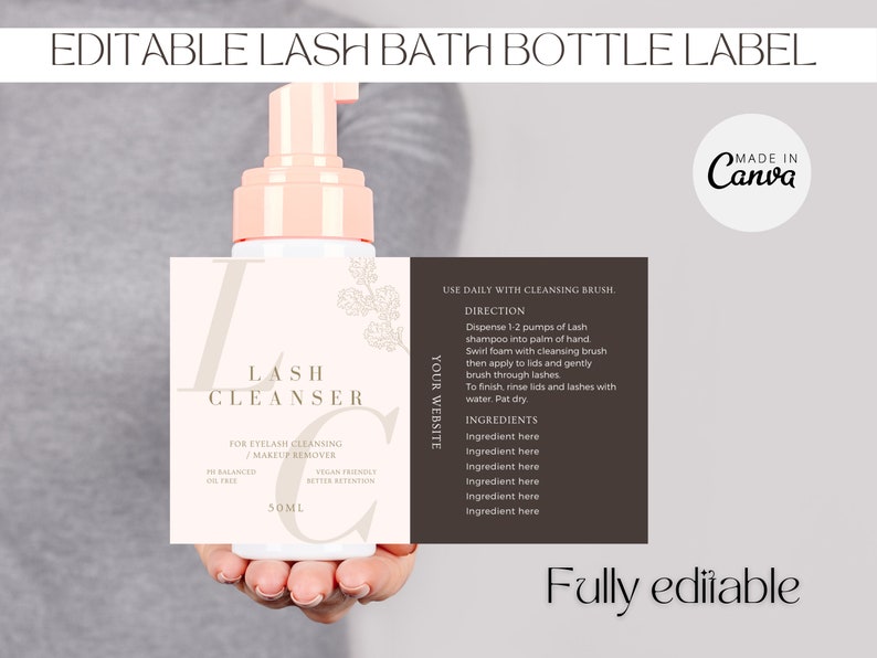 Lash Shampoo/ Lash Cleanser Bottle Label/sticker Template *** Fully ...