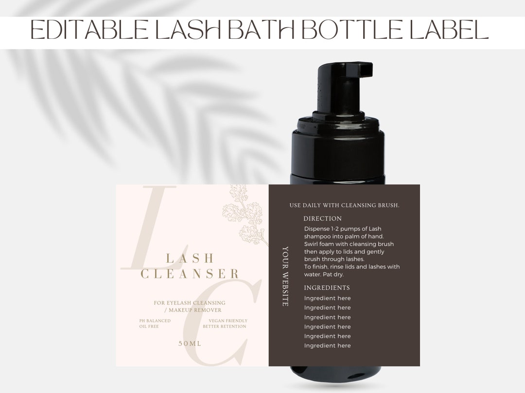 Lash Shampoo/ Lash Cleanser Bottle Label/sticker Template *** Fully ...