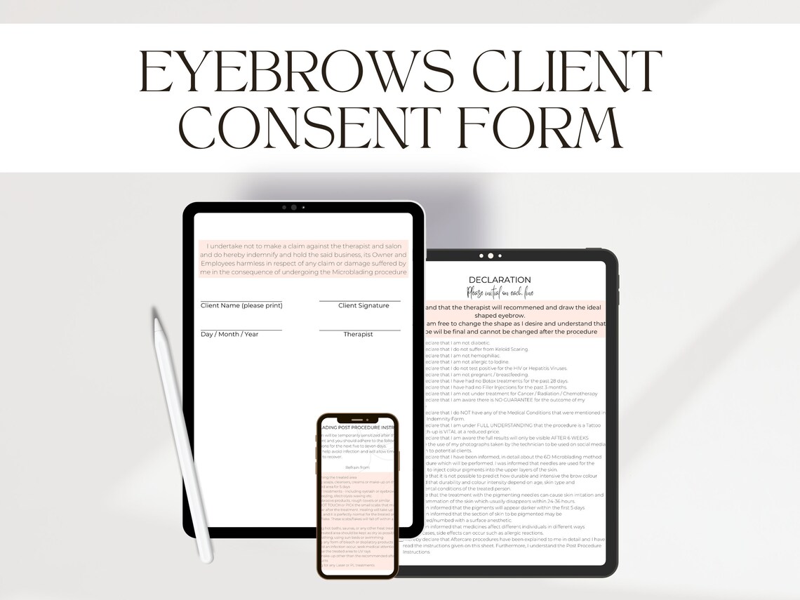 Microblading Client Intake Form/ Consent Forms/ PMU Artist/esthetician ...