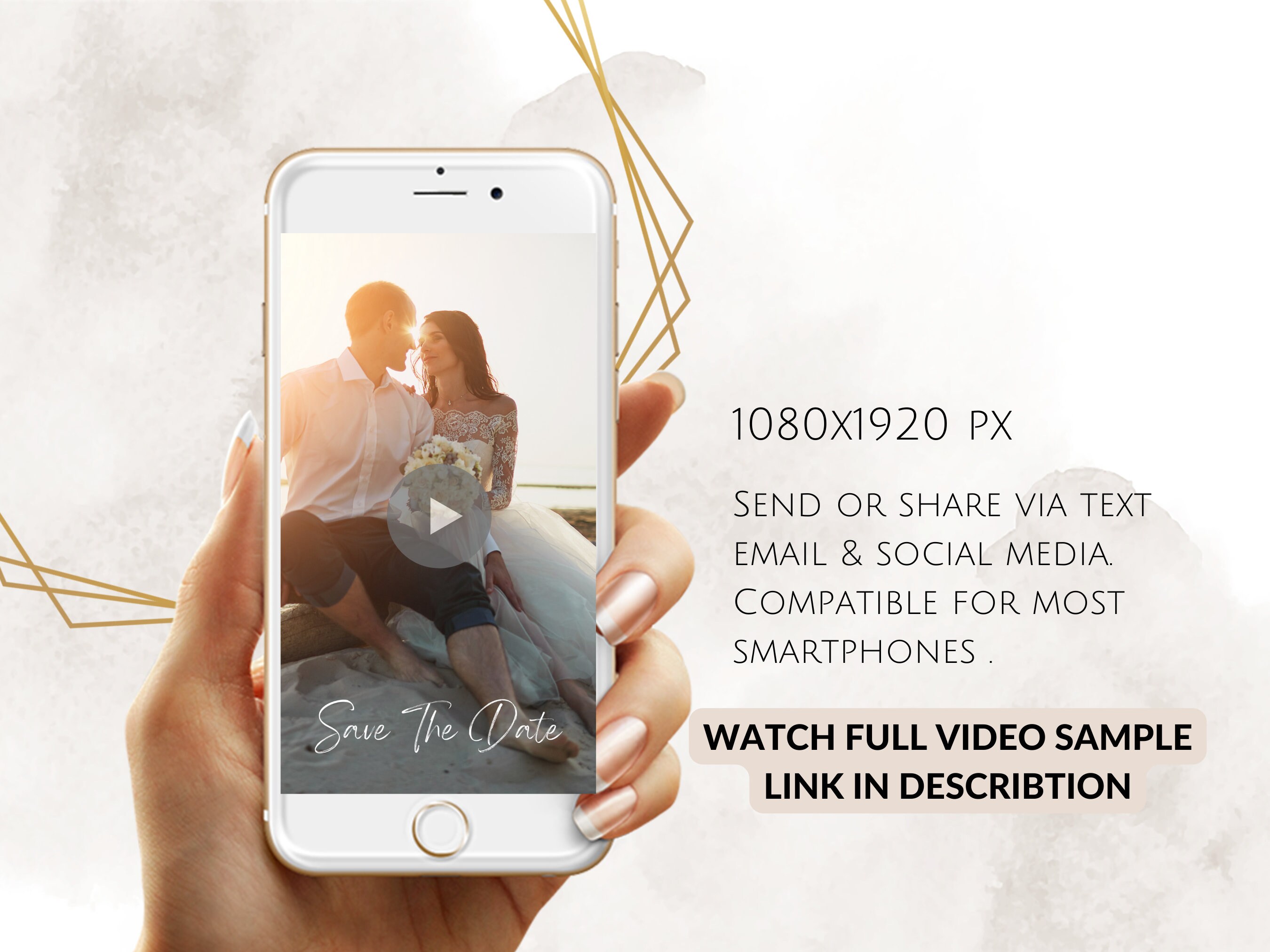 Electronic Video Wedding Invitation/ Modern Invitation/ Text Social ...