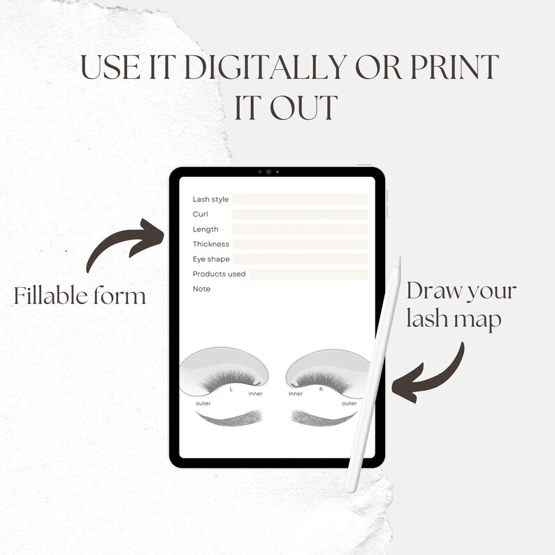 Eyelash Extensions Client Record Book/ Lash Client Record/ Lash Mapping ...